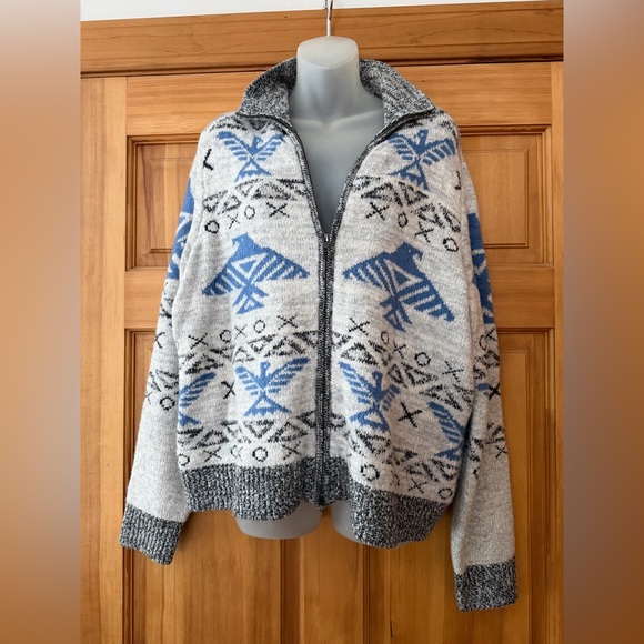 Idyllwind | Sweaters | Idyllwind Gray And Blue Zipup Sweater | Poshmark